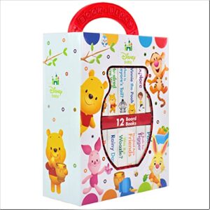 Disney Baby: Winnie the Pooh - My First Library - 12 Board Book Set - First Words, Counting, and More! - PI Kids