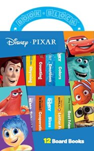 disney pixar toy story, cars, finding nemo, and more! - my first library 12 board book block set - pi kids