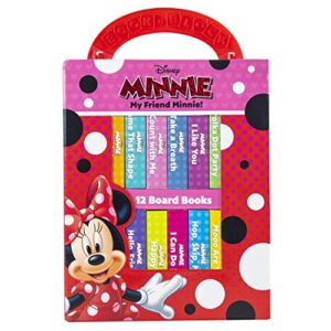 disney - my friend minnie mouse - my first library 12 board book block set - great for teaching first words - pi kids