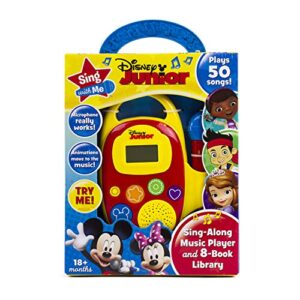 disney junior mickey, minnie, and more! - sing with me sing-along music player and 8-book library - pi kids