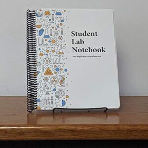 Student Lab Notebook (100 duplicate page sets): grid-based carbonless sheets with smooth coil spiral binding