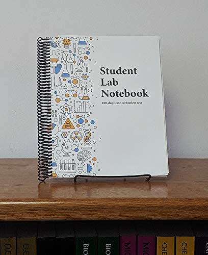 Student Lab Notebook (100 duplicate page sets): grid-based carbonless sheets with smooth coil spiral binding