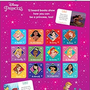 Disney Princess - I Can Be Princess My First Library Board Book Block 12-Book Set Teaches Positive Traits Like Caring, Friendliness, Curiosity, and More! - PI Kids