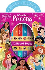 disney princess - i can be princess my first library board book block 12-book set teaches positive traits like caring, friendliness, curiosity, and more! - pi kids