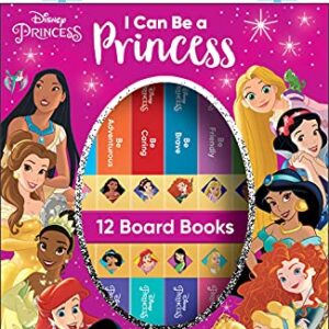 Disney Princess - I Can Be Princess My First Library Board Book Block 12-Book Set Teaches Positive Traits Like Caring, Friendliness, Curiosity, and More! - PI Kids