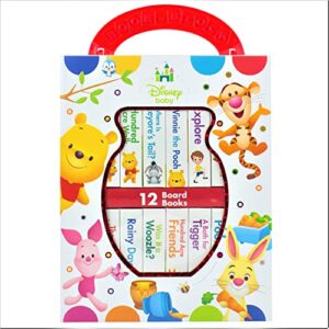 disney baby: winnie the pooh - my first library - 12 board book set - first words, counting, and more! - pi kids