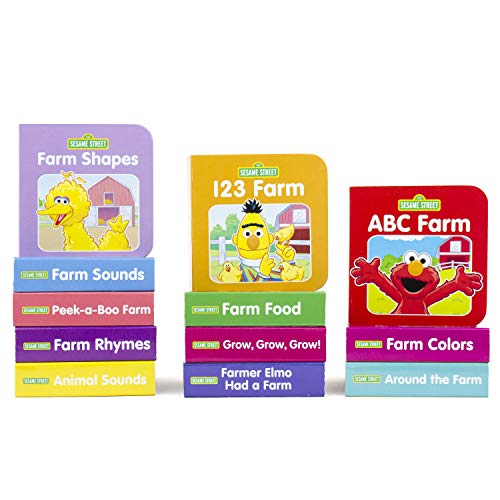 Sesame Street - On The Farm My First Library Board Book Block 12-Book Set - PI Kids