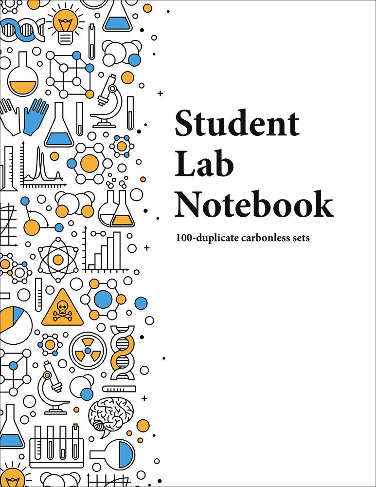 Student Lab Notebook (100 duplicate page sets): grid-based carbonless sheets with smooth coil spiral binding