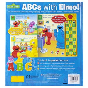 Sesame Street - ABCs with Elmo! 30 Button Sound Book – Great for Learning First Words and the Alphabet - PI Kids