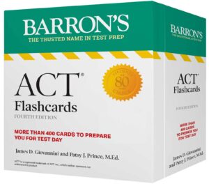 act flashcards, fourth edition: up-to-date review + sorting ring for custom study (barron's act prep)