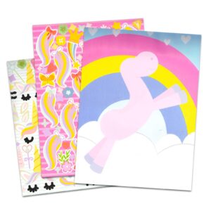 Bendon Magical Unicorn Sticker Face Book Rainbows Wands Arts & Crafts 420 Stickers 32 Unicorn Pages