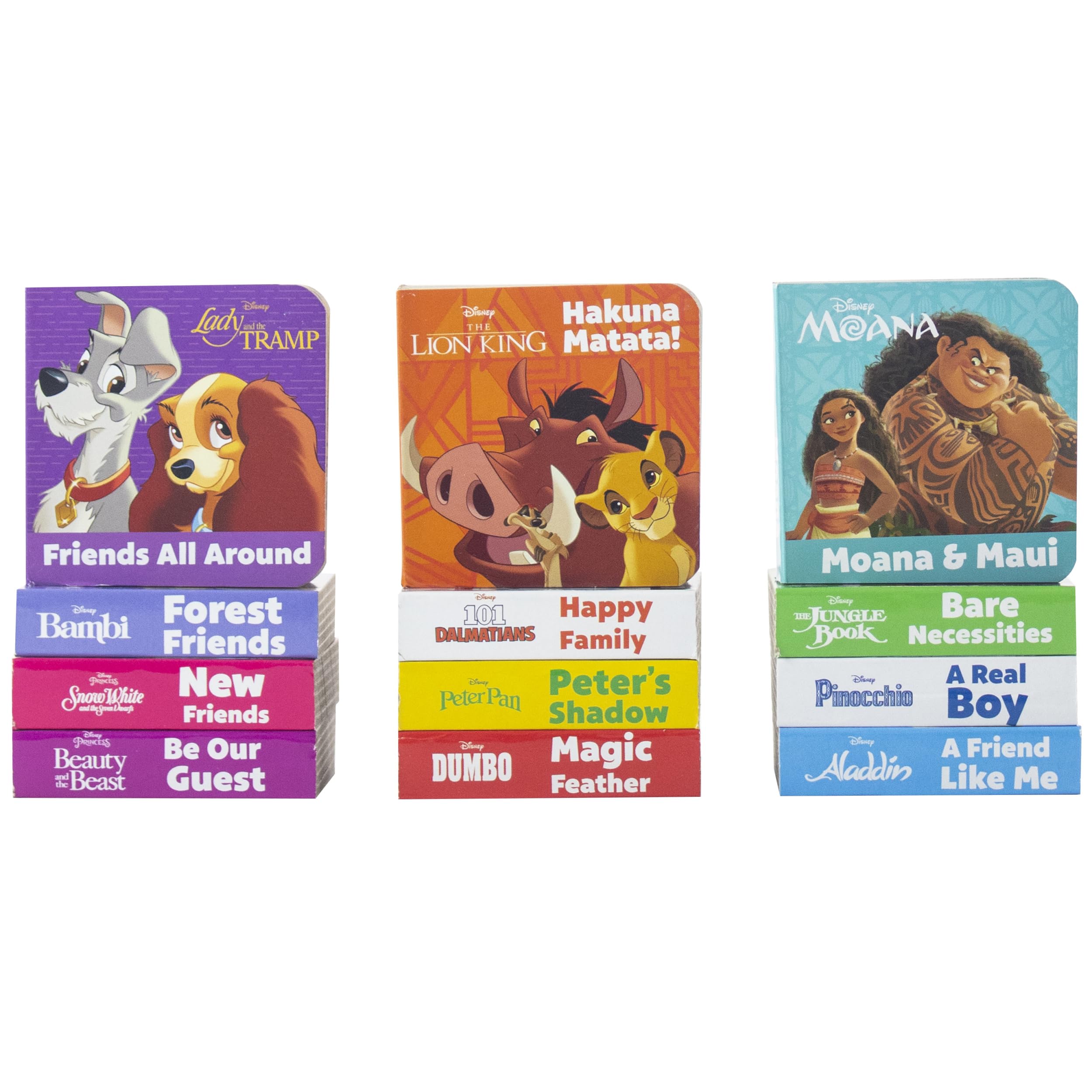 Disney Lion King, Moana, and more! - Best Friends My First Library Board Book Block 12-Book Set - PI Kids