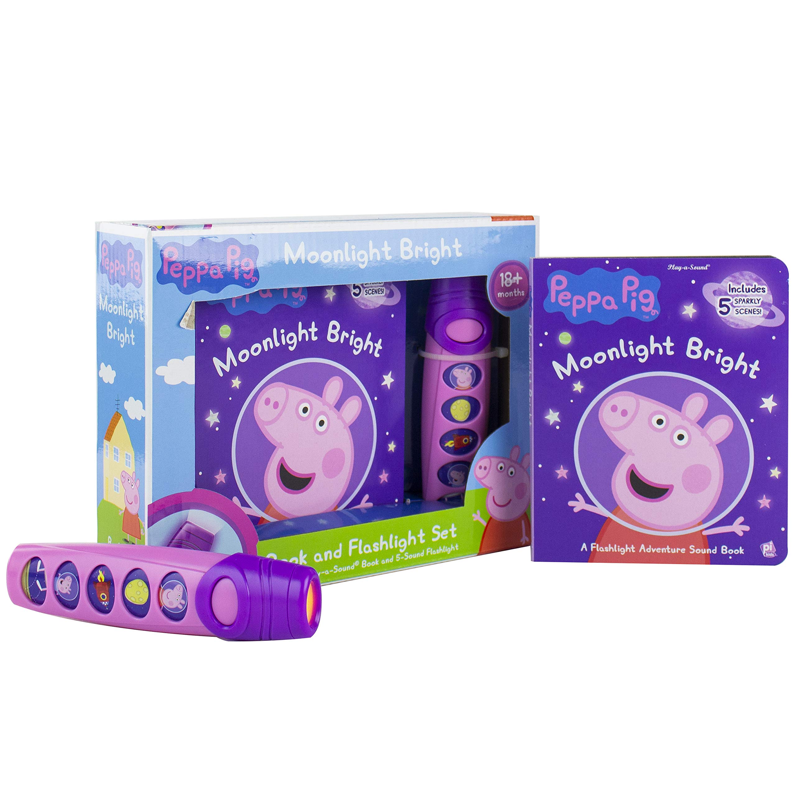 Peppa Pig - Moonlight Bright Sound Book and Sound Flashlight Toy Set - PI Kids