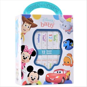 Disney Baby Mickey Mouse, Minnie, Toy Story and More! - My First Library 12 Board Book Set - First Words, Shapes, Numbers, and More! Baby Books - PI Kids