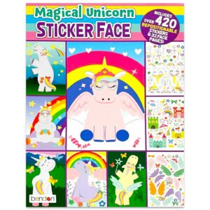 Bendon Magical Unicorn Sticker Face Book Rainbows Wands Arts & Crafts 420 Stickers 32 Unicorn Pages