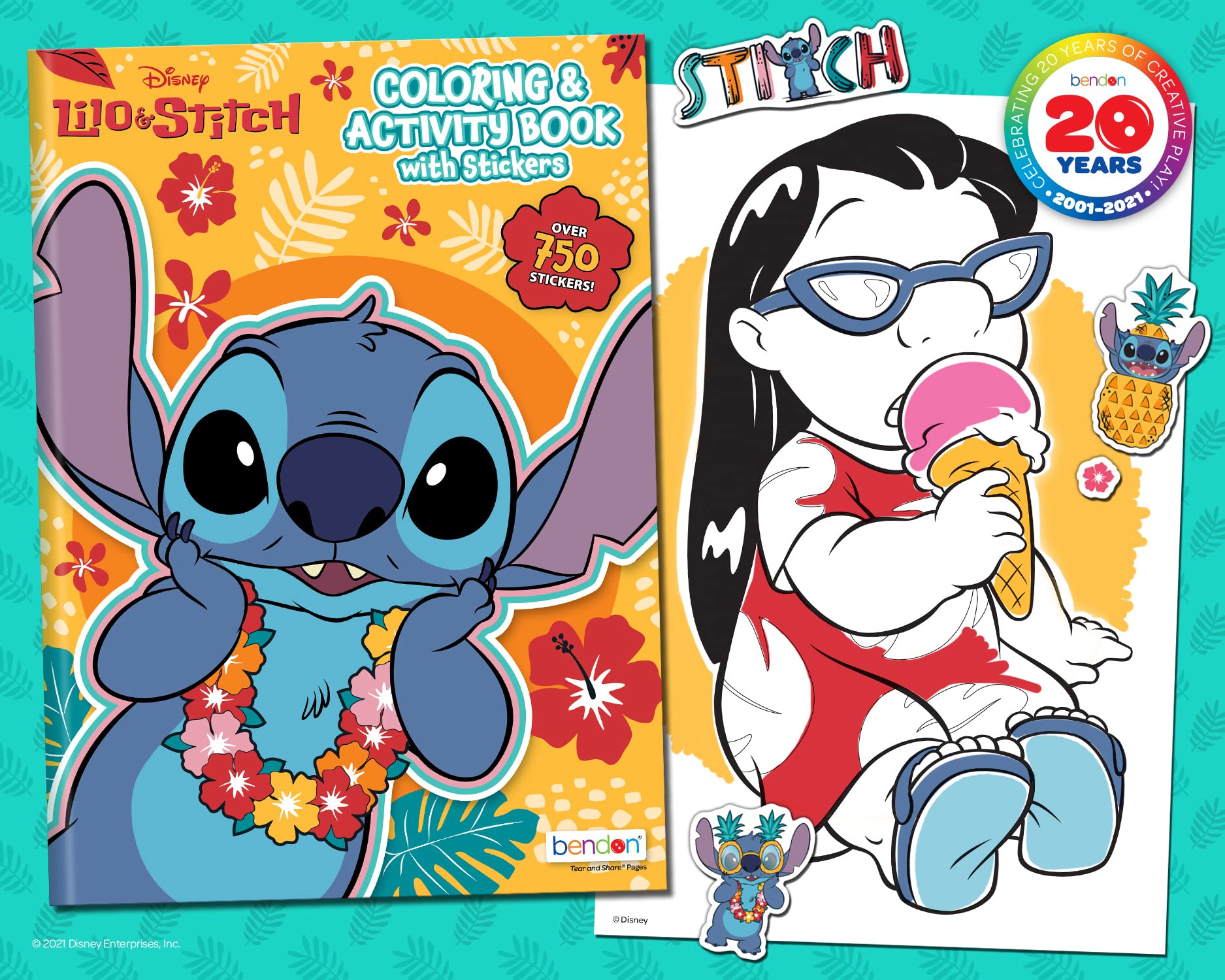 Disney Lilo & Stitch 48-Page Coloring and Activity Book with Over 30 Stickers and a Fabric Patch 49283, Bendon