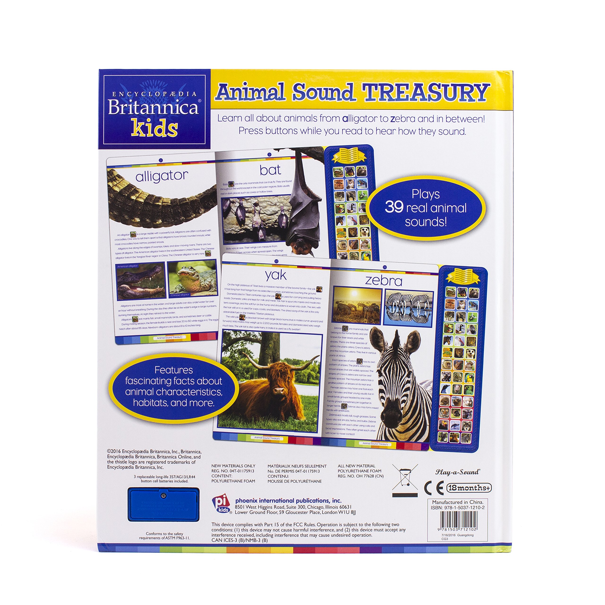 Encyclopedia Britannica Kids - Animal Sound Treasury Book - PI Kids