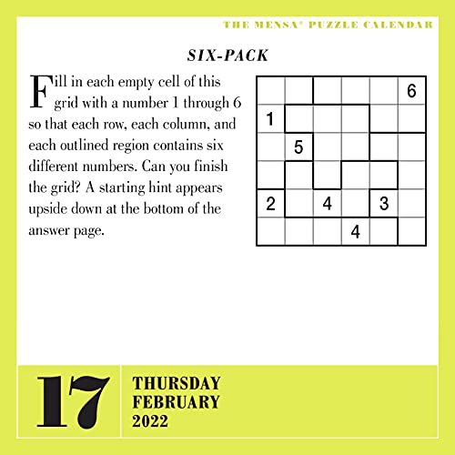 Mensa 365 Brain Puzzlers Page-A-Day Calendar 2022: A brain busting year of tough pangrams, word ladders, logic challenges, number sequences, and more.