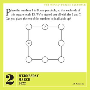 Mensa 365 Brain Puzzlers Page-A-Day Calendar 2022: A brain busting year of tough pangrams, word ladders, logic challenges, number sequences, and more.