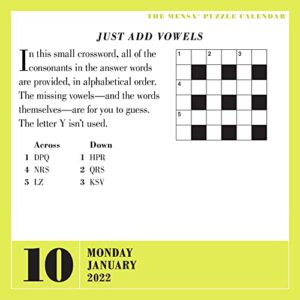 Mensa 365 Brain Puzzlers Page-A-Day Calendar 2022: A brain busting year of tough pangrams, word ladders, logic challenges, number sequences, and more.