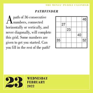 Mensa 365 Brain Puzzlers Page-A-Day Calendar 2022: A brain busting year of tough pangrams, word ladders, logic challenges, number sequences, and more.