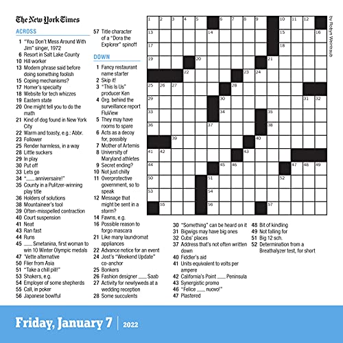 The New York Times Daily Crossword Page-A-Day Calendar for 2022: A Year of Crosswords to Challenge and Delight Crossword Lovers