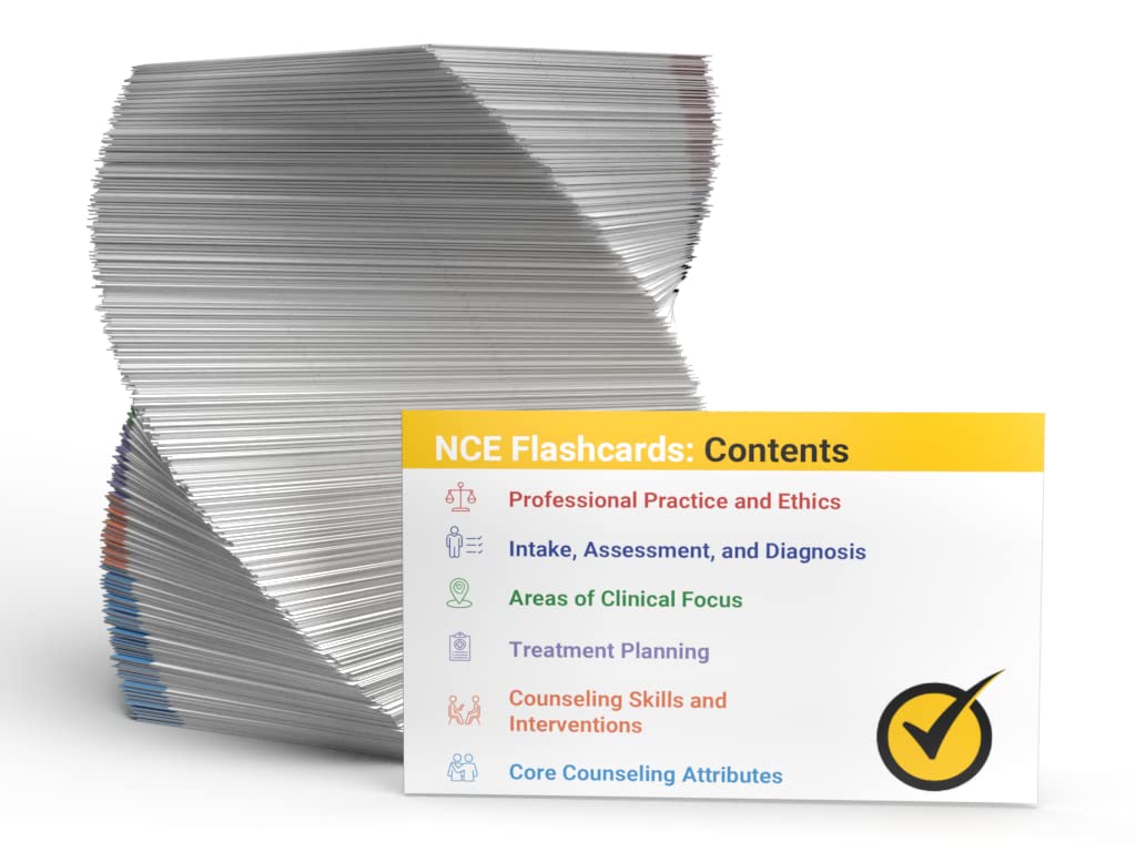 NCE Study Cards: NCE Exam Prep 2024-2025 with Practice Test Questions for the National Counselor Examination [Full Color Cards]