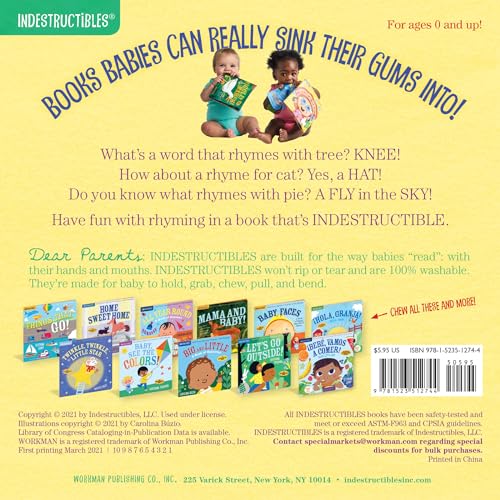 Indestructibles: Rhyme with Me!: Chew Proof · Rip Proof · Nontoxic · 100% Washable (Book for Babies, Newborn Books, Safe to Chew)