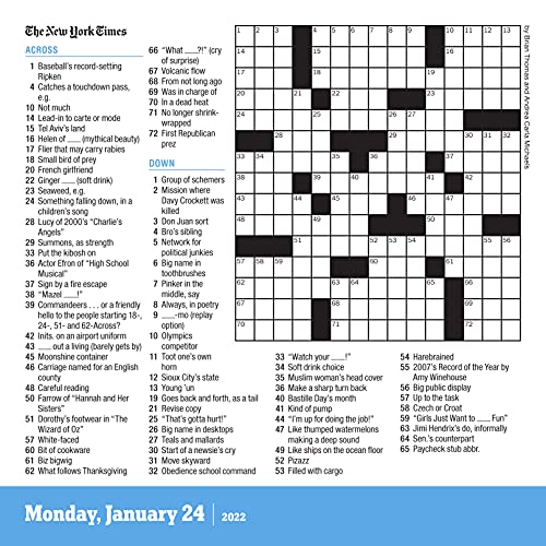 The New York Times Daily Crossword Page-A-Day Calendar for 2022: A Year of Crosswords to Challenge and Delight Crossword Lovers