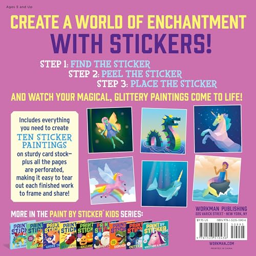 Paint by Sticker Kids: Mermaids & Magic!: Create 10 Pictures One Sticker at a Time! Includes Glitter Stickers