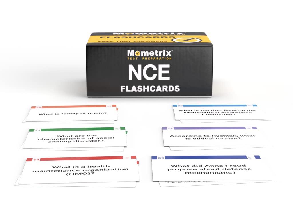 NCE Study Cards: NCE Exam Prep 2024-2025 with Practice Test Questions for the National Counselor Examination [Full Color Cards]