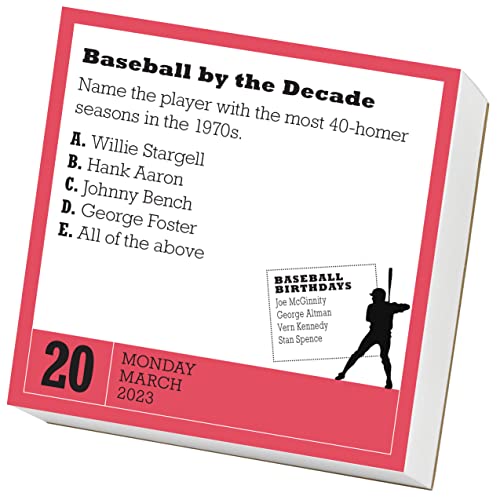 Year of Baseball Trivia! Page-A-Day Calendar 2023: Immortal Records, Team History & Hall of Famers