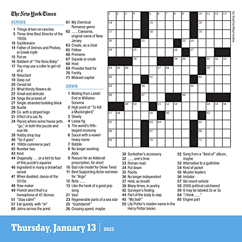 The New York Times Daily Crossword Page-A-Day Calendar for 2022: A Year of Crosswords to Challenge and Delight Crossword Lovers