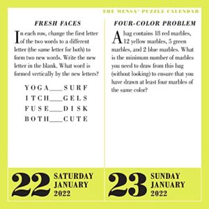 Mensa 365 Brain Puzzlers Page-A-Day Calendar 2022: A brain busting year of tough pangrams, word ladders, logic challenges, number sequences, and more.