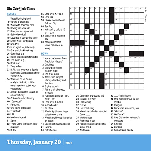 The New York Times Daily Crossword Page-A-Day Calendar for 2022: A Year of Crosswords to Challenge and Delight Crossword Lovers