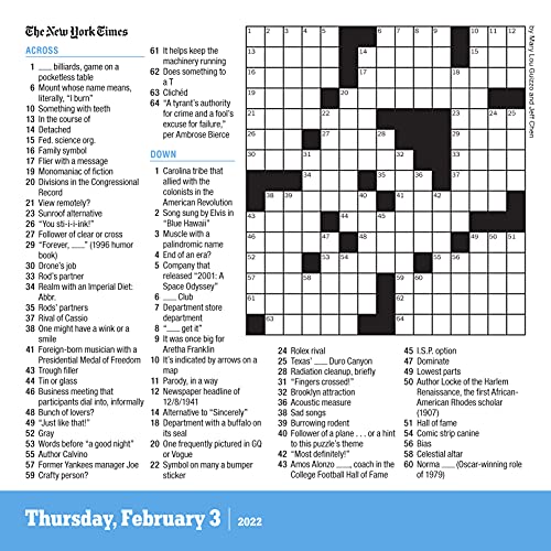 The New York Times Daily Crossword Page-A-Day Calendar for 2022: A Year of Crosswords to Challenge and Delight Crossword Lovers