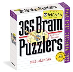 mensa 365 brain puzzlers page-a-day calendar 2022: a brain busting year of tough pangrams, word ladders, logic challenges, number sequences, and more.