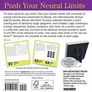 Mensa 365 Brain Puzzlers Page-A-Day Calendar 2022: A brain busting year of tough pangrams, word ladders, logic challenges, number sequences, and more.