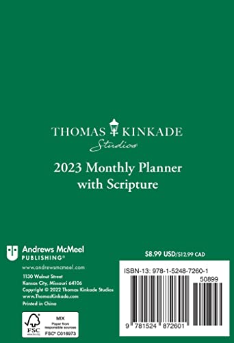 Thomas Kinkade Studios 12-Month 2023 Monthly Pocket Planner Calendar with Script