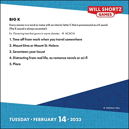 Will Shortz Games: Brain Twisters 2023 Day-to-Day Calendar: Fun Daily Word Teasers