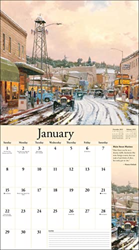 Thomas Kinkade Special Collector's Edition 2023 Deluxe Wall Calendar with Print: Hometown Memories