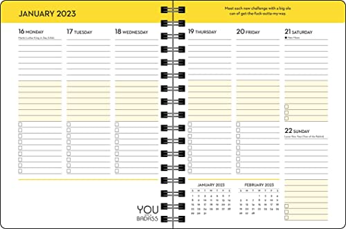 You Are a Badass Deluxe Organizer 17-Month 2022-2023 Monthly/Weekly Planner Cale