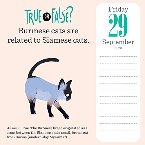 Cat Trivia Page-A-Day Calendar 2023: Cat Quotes, Paw-some Jokes, True or False, Owner's Tips, Famous Cats, Know Your Breeds, and More!