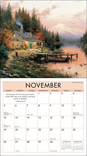 Thomas Kinkade Studios 2023 Deluxe Wall Calendar with Scripture