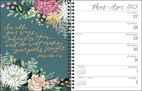 Scriptures and Florals 16-Month 2022-2023 Weekly/Monthly Planner Calendar