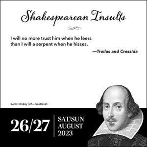 Shakespearean Insults 2023 Day-to-Day Calendar