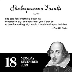 Shakespearean Insults 2023 Day-to-Day Calendar