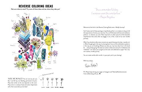 The Reverse Coloring Book™: Mindful Journeys: Be Calm and Creative: The Book Has the Colors, You Draw the Lines