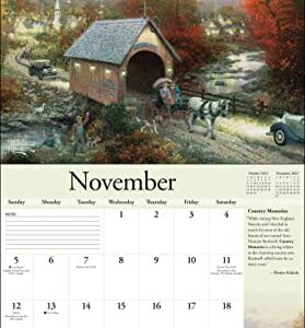 Thomas Kinkade Special Collector's Edition 2023 Deluxe Wall Calendar with Print: Hometown Memories