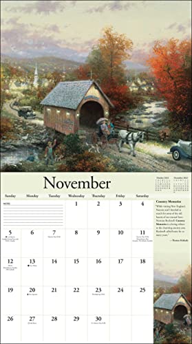 Thomas Kinkade Special Collector's Edition 2023 Deluxe Wall Calendar with Print: Hometown Memories